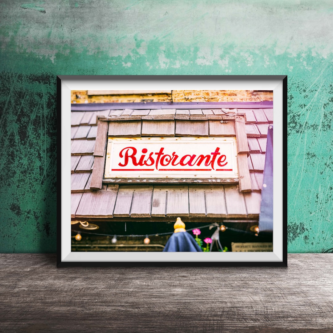 Ristorante, Italian Restaurant Sign Print - Kitchen Sign - Cafe Art ...