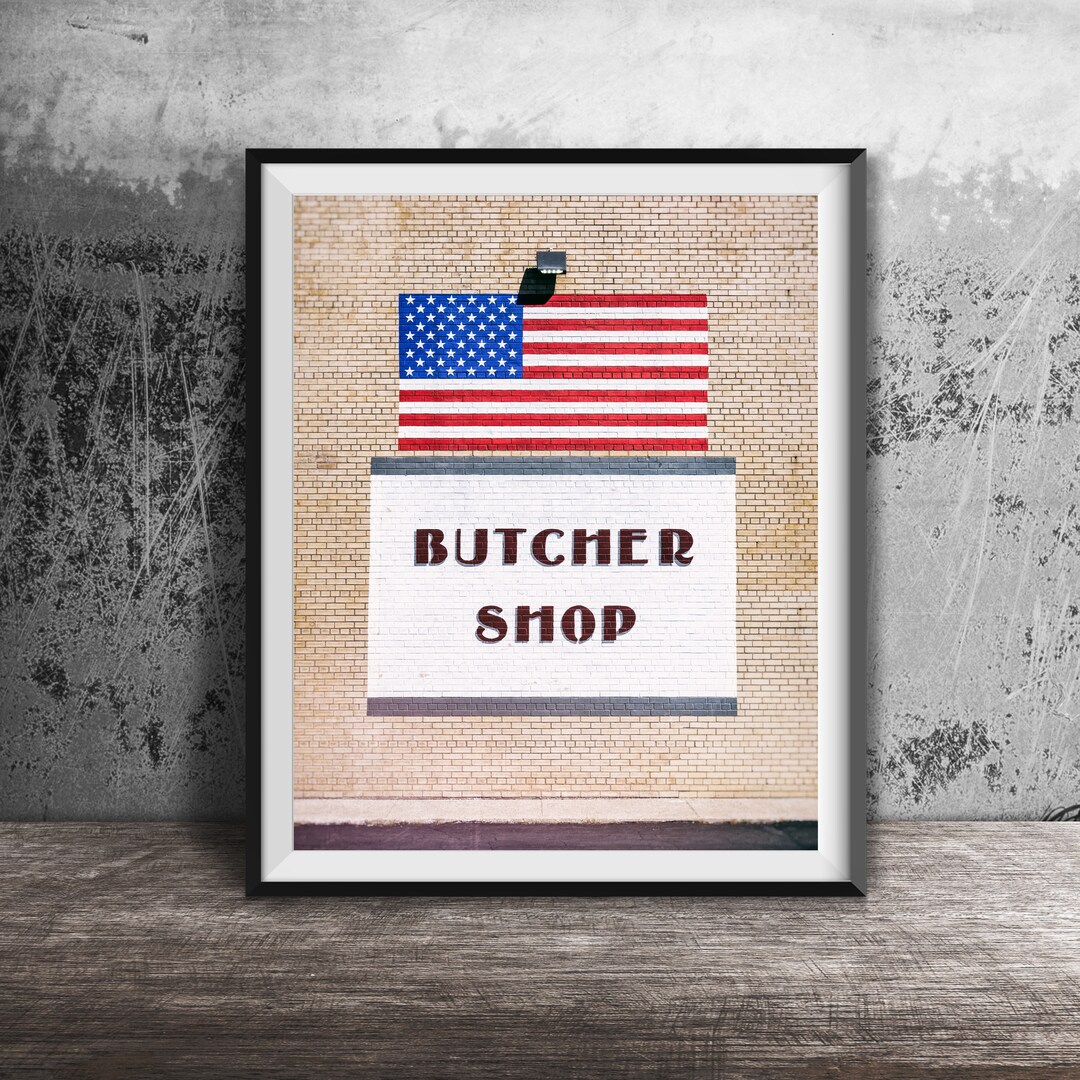 BUTCHER SHOP Sign Wall Art - Kitchen Sign Photography - Unframed ...