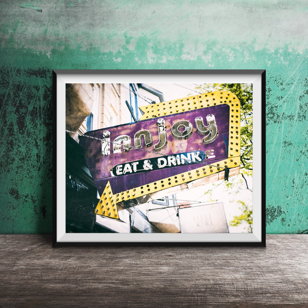 Innjoy, Wicker Park, Chicago - Unframed Photography Print - Chicago Restaurant Bar Signs - Etsy