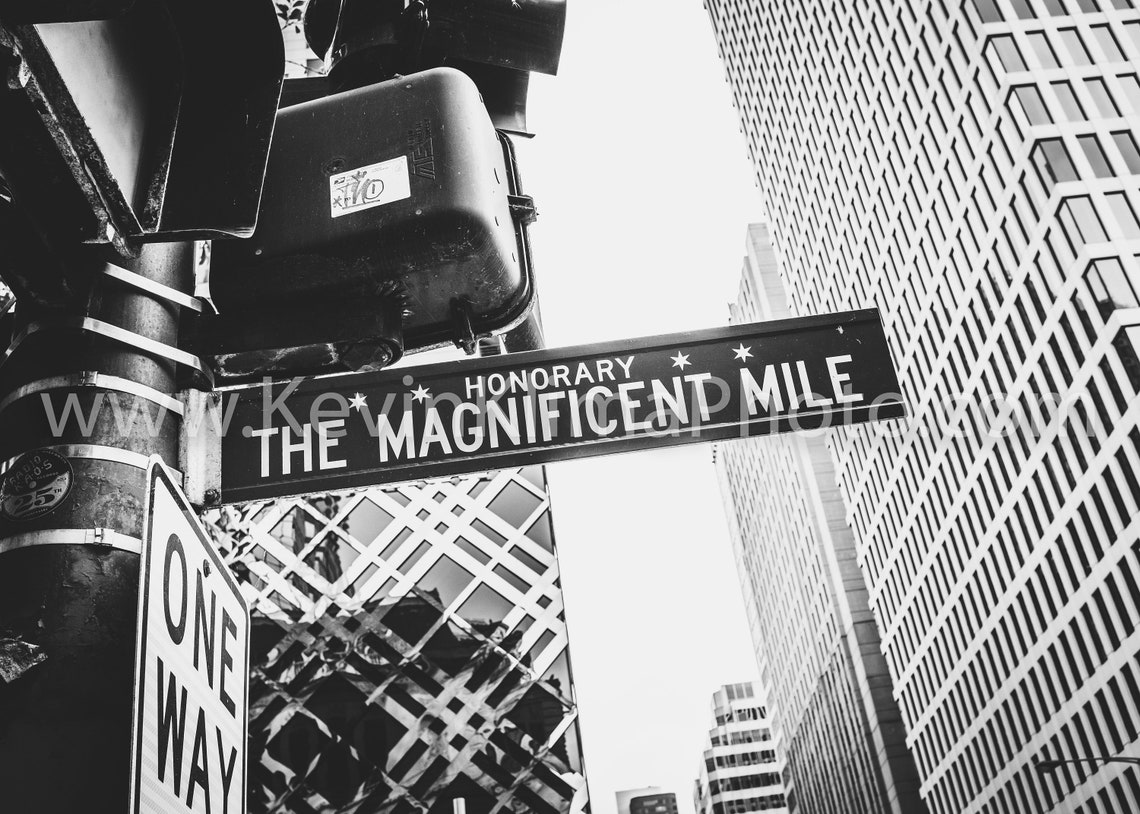 Magnificent Mile Chicago Photography Art Print Street Sign | Etsy