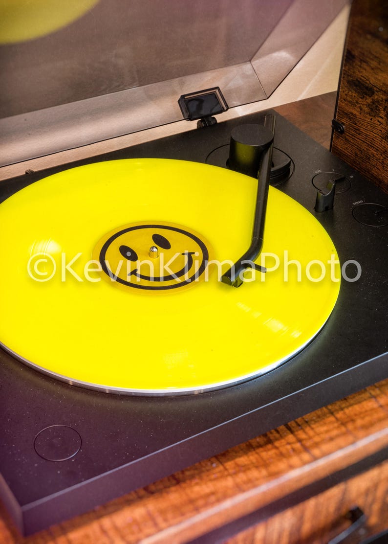 Smiley Face Record Album - Unframed Photography Print - Music Albums ...