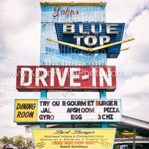 John's BLUE TOP Drive-in, Highland, IN - Unframed Photography Print ...