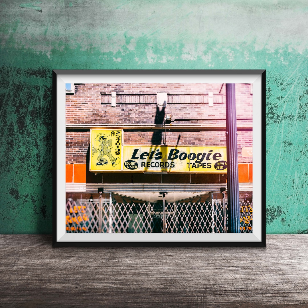 Let's Boogie Record Shop Sign - Chicago Sign Photography - Vinyl Record ...
