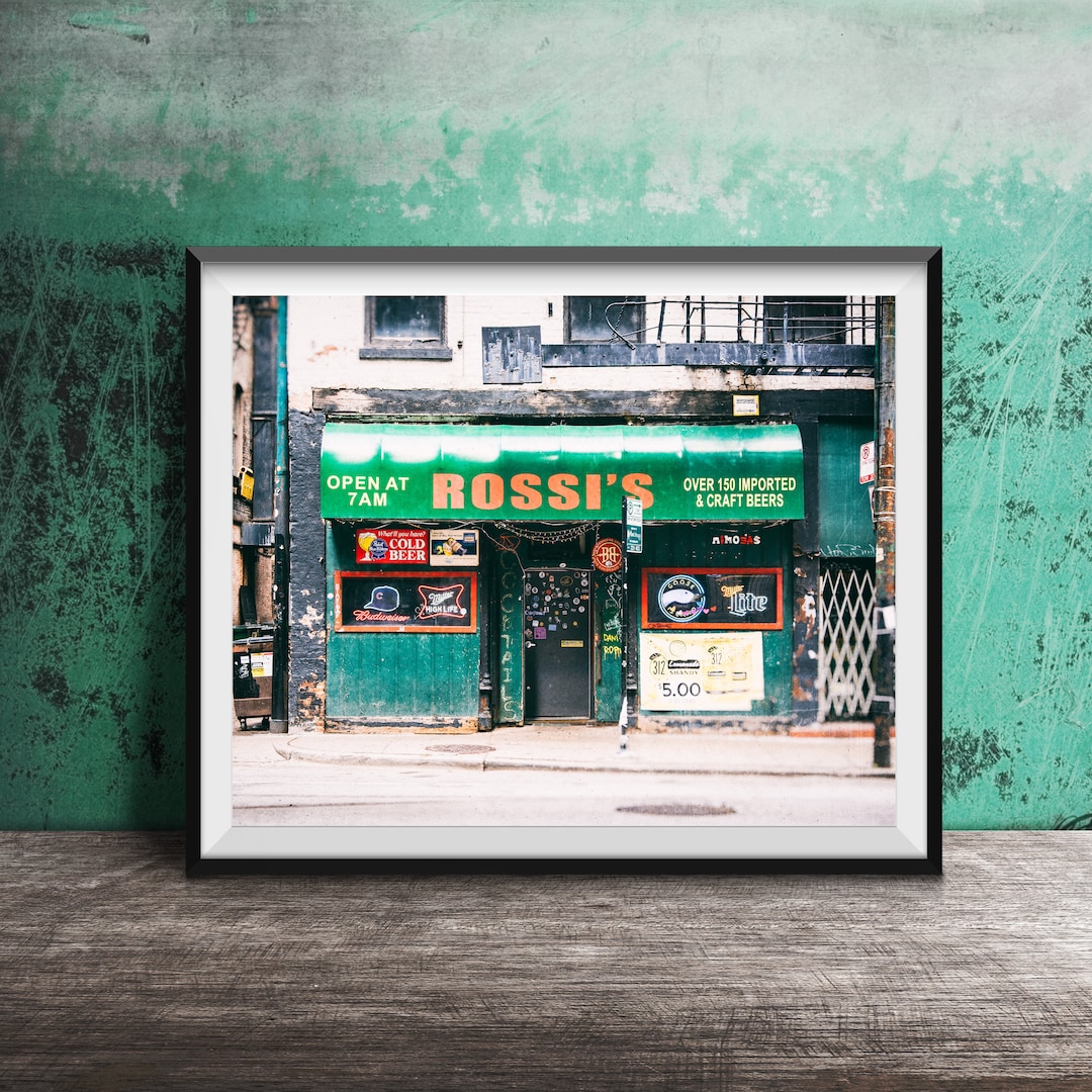 Chicago Slashie Bar Rossi's, Chicago Wall Art - Chicago Sign ...