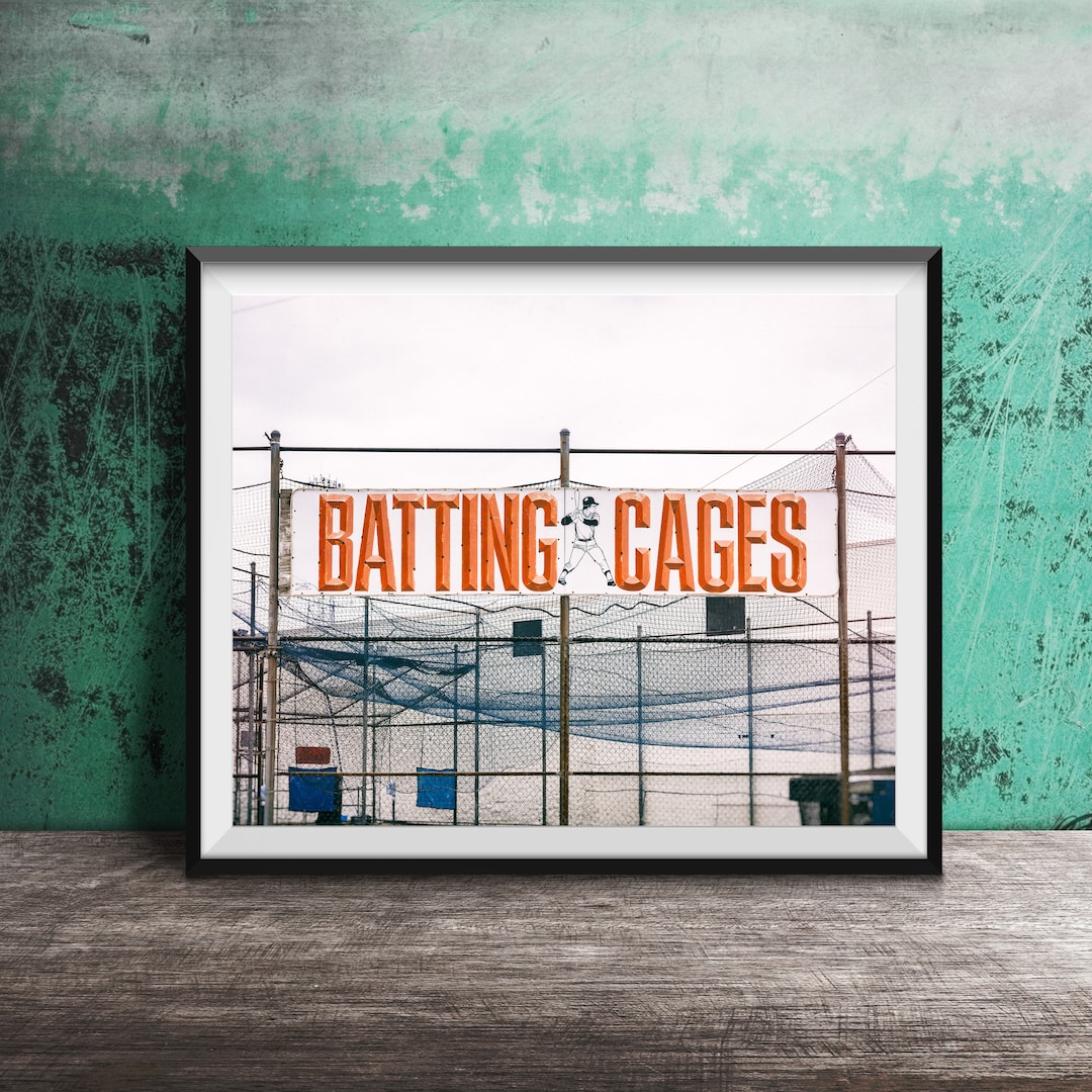 BATTING CAGES Sign Photography - Unframed Wall Art Print - Home Decor ...