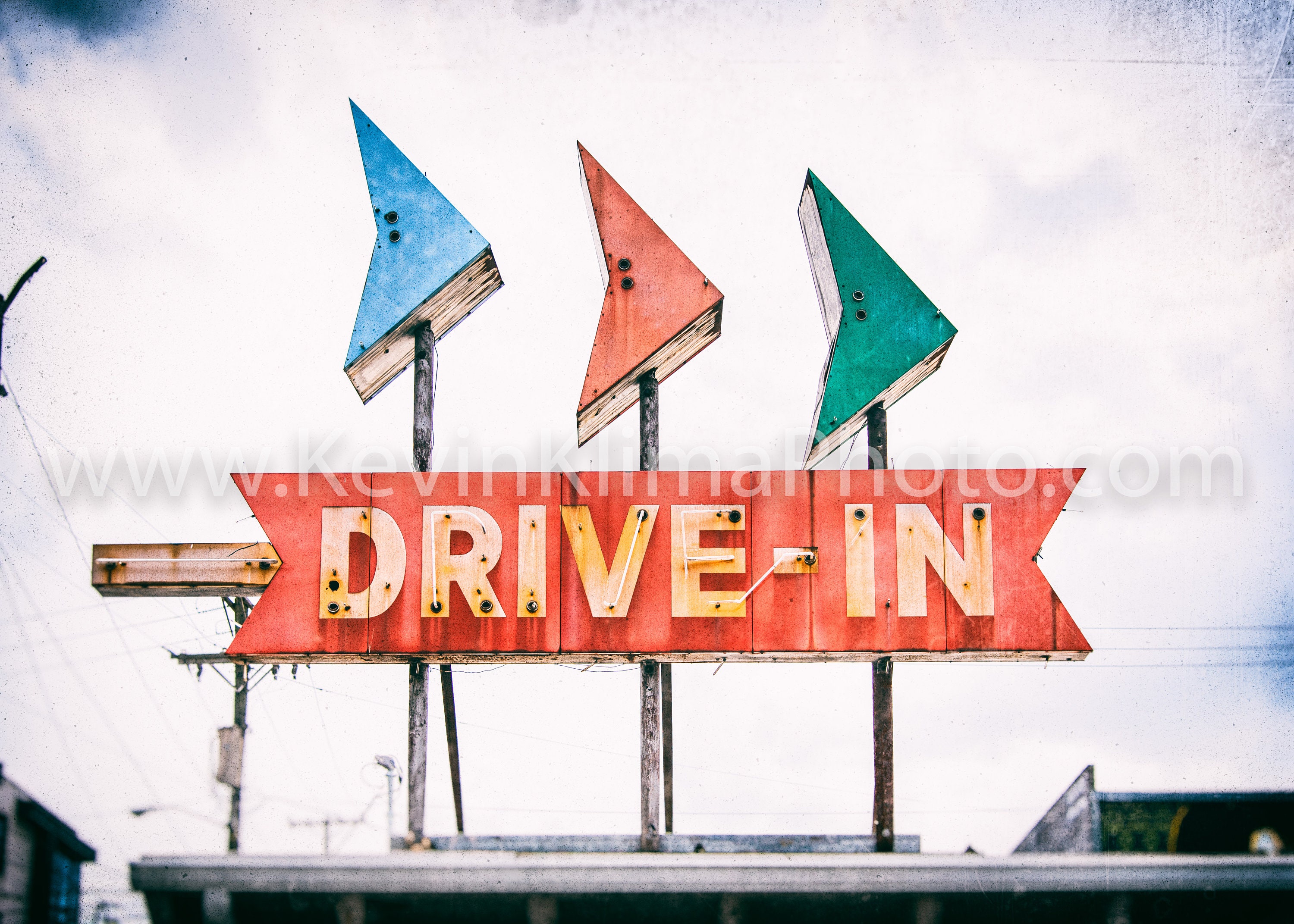 DRIVE-IN Vintage Neon Sign Photography Kitchen Art Bar | Etsy
