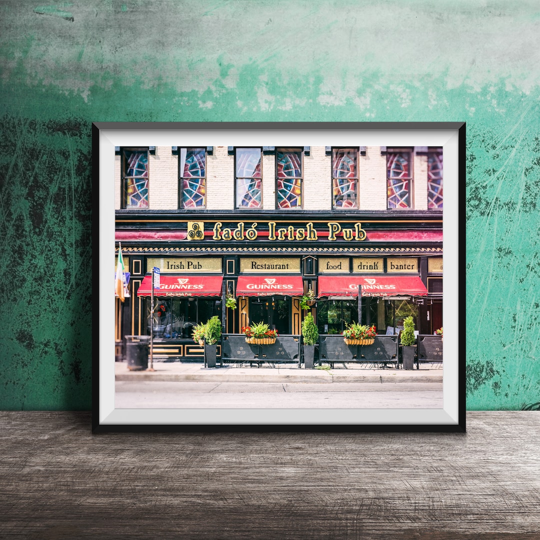 FADO IRISH PUB, Chicago Bar Wall Art Print - River North, Chicago Sign ...