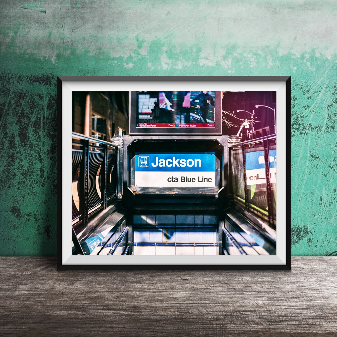 Jackson Blue Line - CTA Blue Line Trains - Unframed Chicago Photography ...