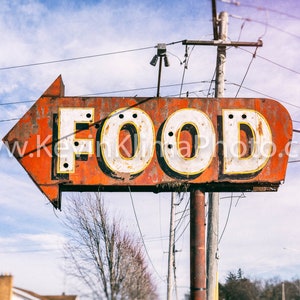 FOOD, Diner Neon Sign - Unframed Kitchen Decor - Eat Food Sign ...
