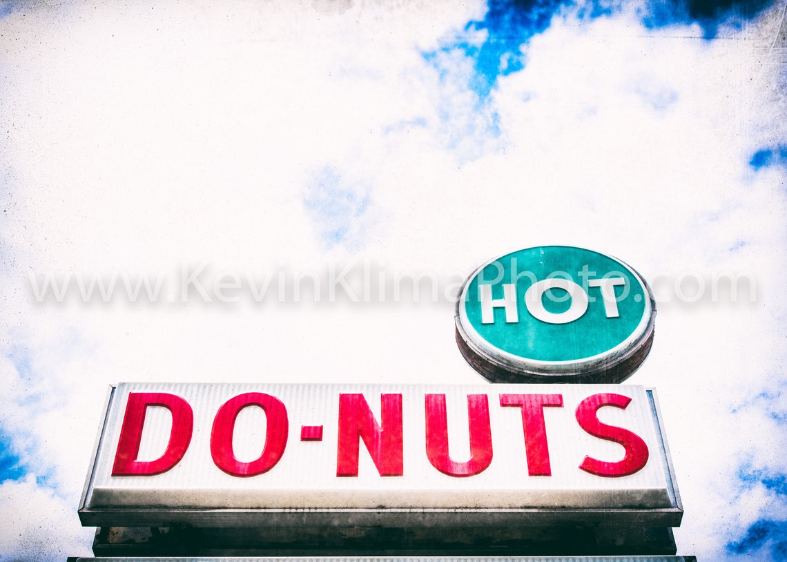 HOT DONUTS DOUGHNUTS Donut Sign Photography Kitchen Art | Etsy