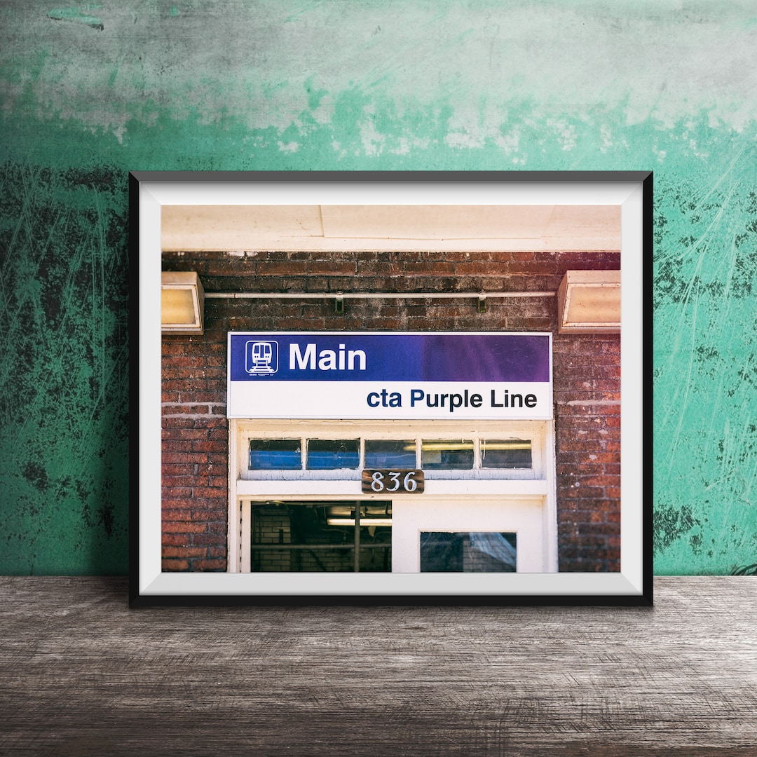 Main CTA Purple Line - CTA El Sign - Evanston, Illinois - Unframed ...