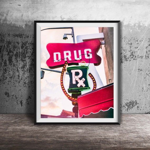 Drug Store Pharmacy Neon Sign Modern Restroom Art Urban | Etsy