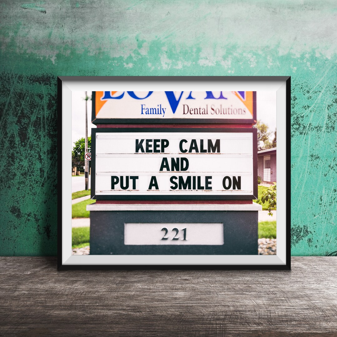 KEEP CALM & SMILE Modern Photography Art Print - Original Unframed Wall ...