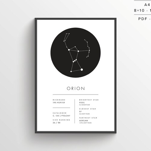 Orion Constellation Print Printable Poster Constellation - Etsy