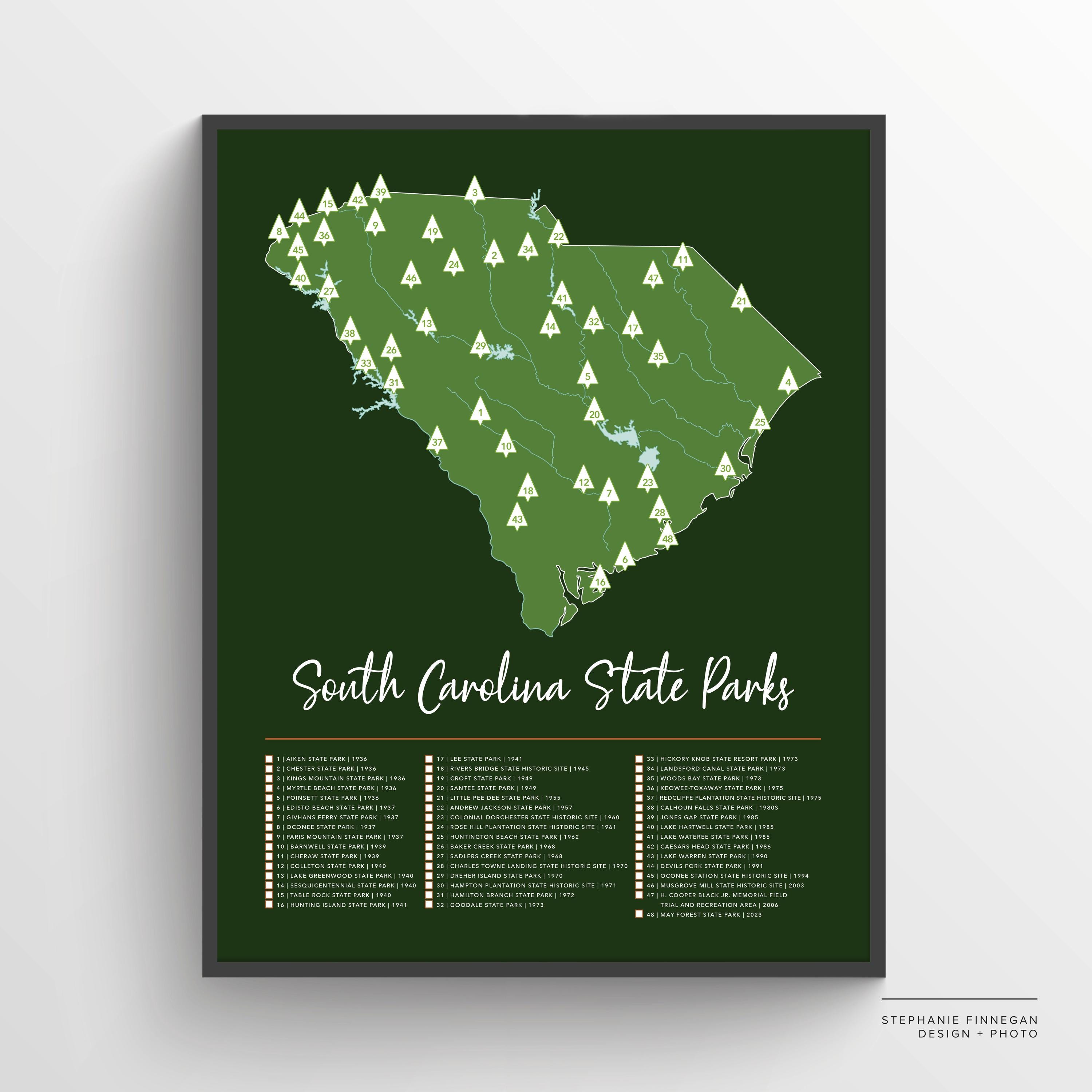 SC State Parks Map | Printable Map | South Carolina Parks | South ...