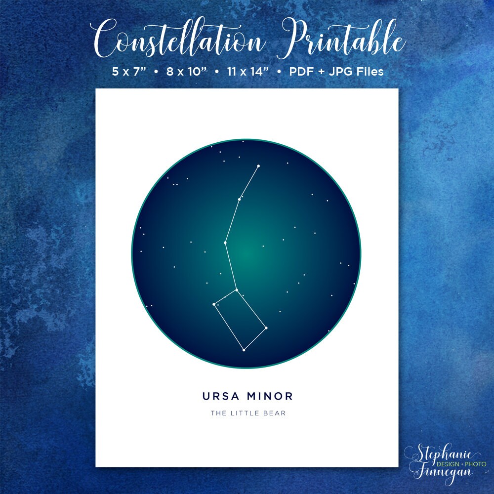 Ursa Minor Printable | Ursa Minor Art Print | Constellation Printable ...