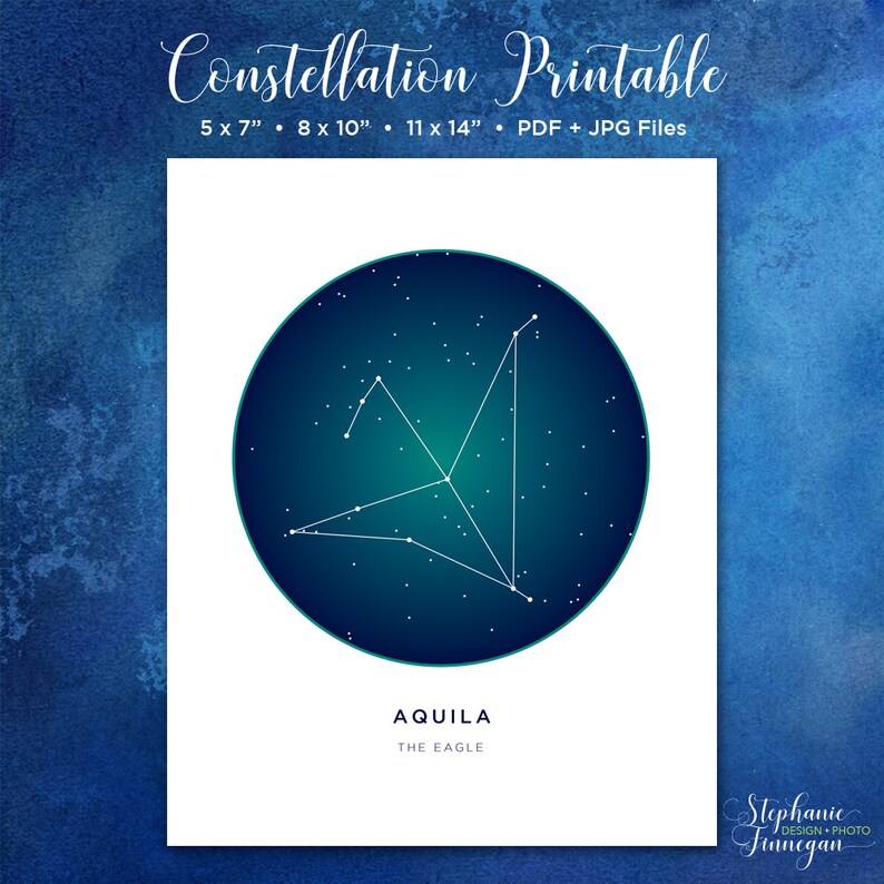 Aquila Printable Aquila Art Print Constellation Printable Constellation ...