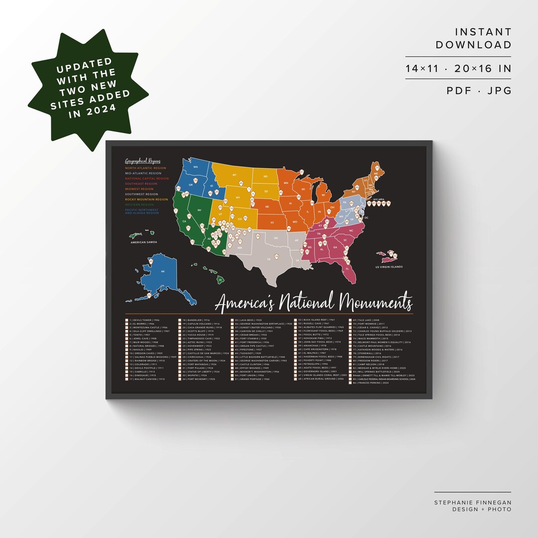 National Monuments Map | Printable Map | US National Monuments ...