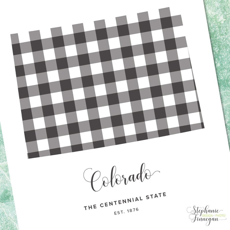 Colorado Printable Printable Art Gingham Colorado Art - Etsy