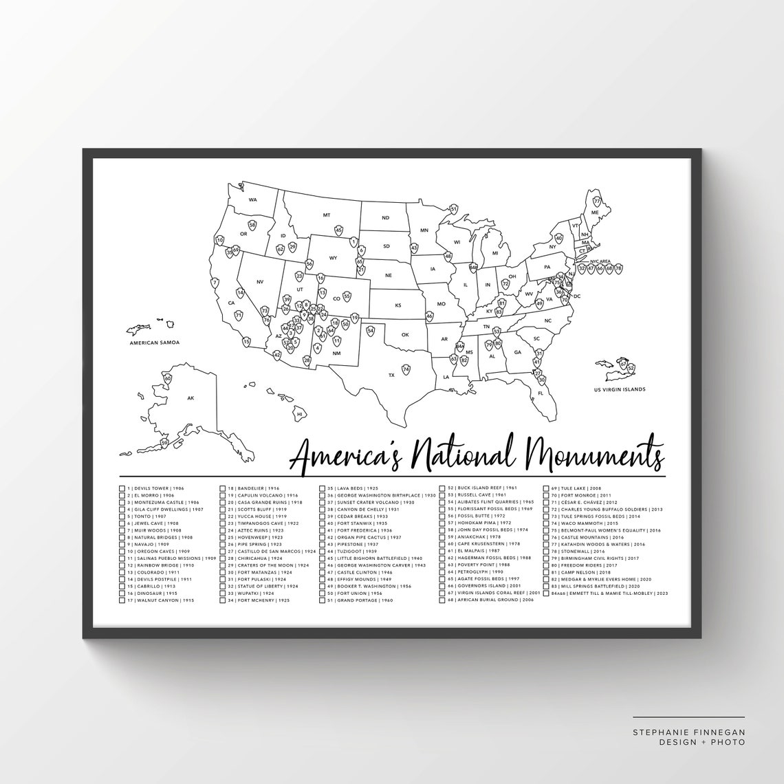 National Monuments Map Printable Map Coloring Map US National Monuments ...