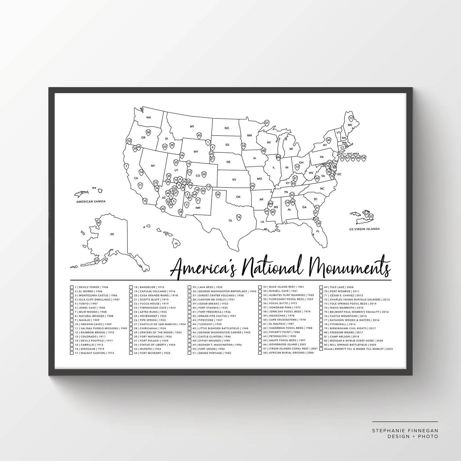 National Monuments Map Printable Map Coloring Map US National Monuments ...
