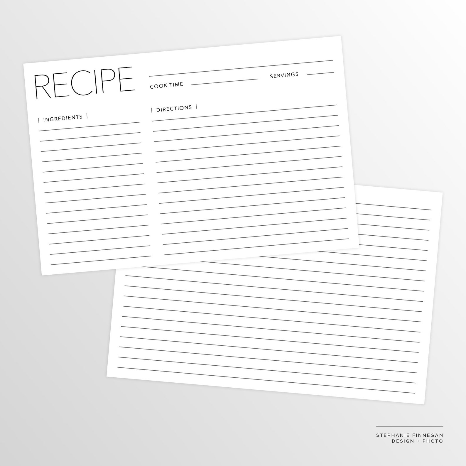 4x6 Recipe Card | Printable Recipe | Printable Card | Recipe ...