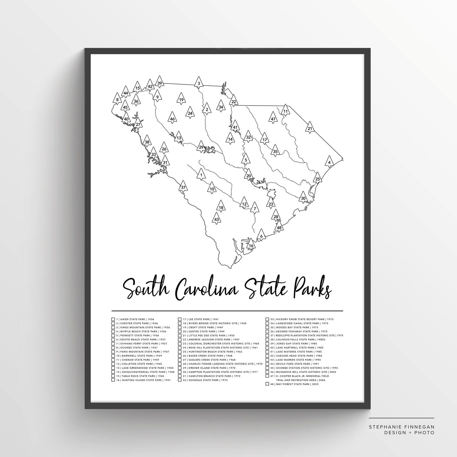SC State Parks Map | Printable Map | Coloring Parks Map | South ...