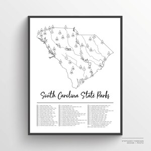 SC State Parks Map | Printable Map | Coloring Parks Map | South ...