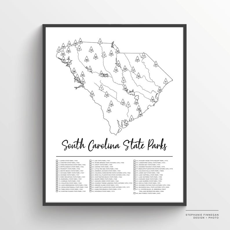 SC State Parks Map | Printable Map | Coloring Parks Map | South ...