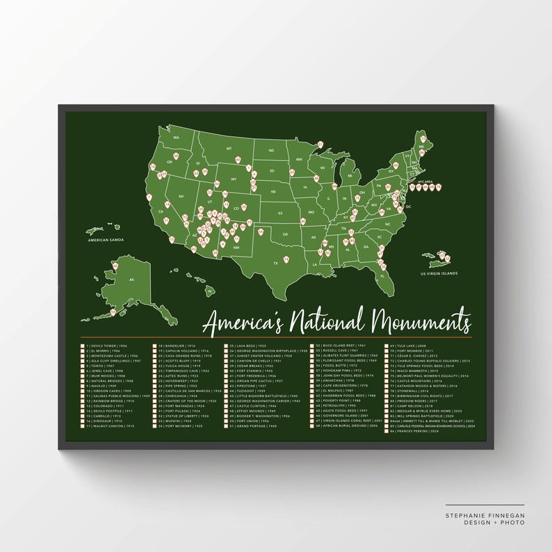 National Monuments Map | Printable Map | US National Monuments ...