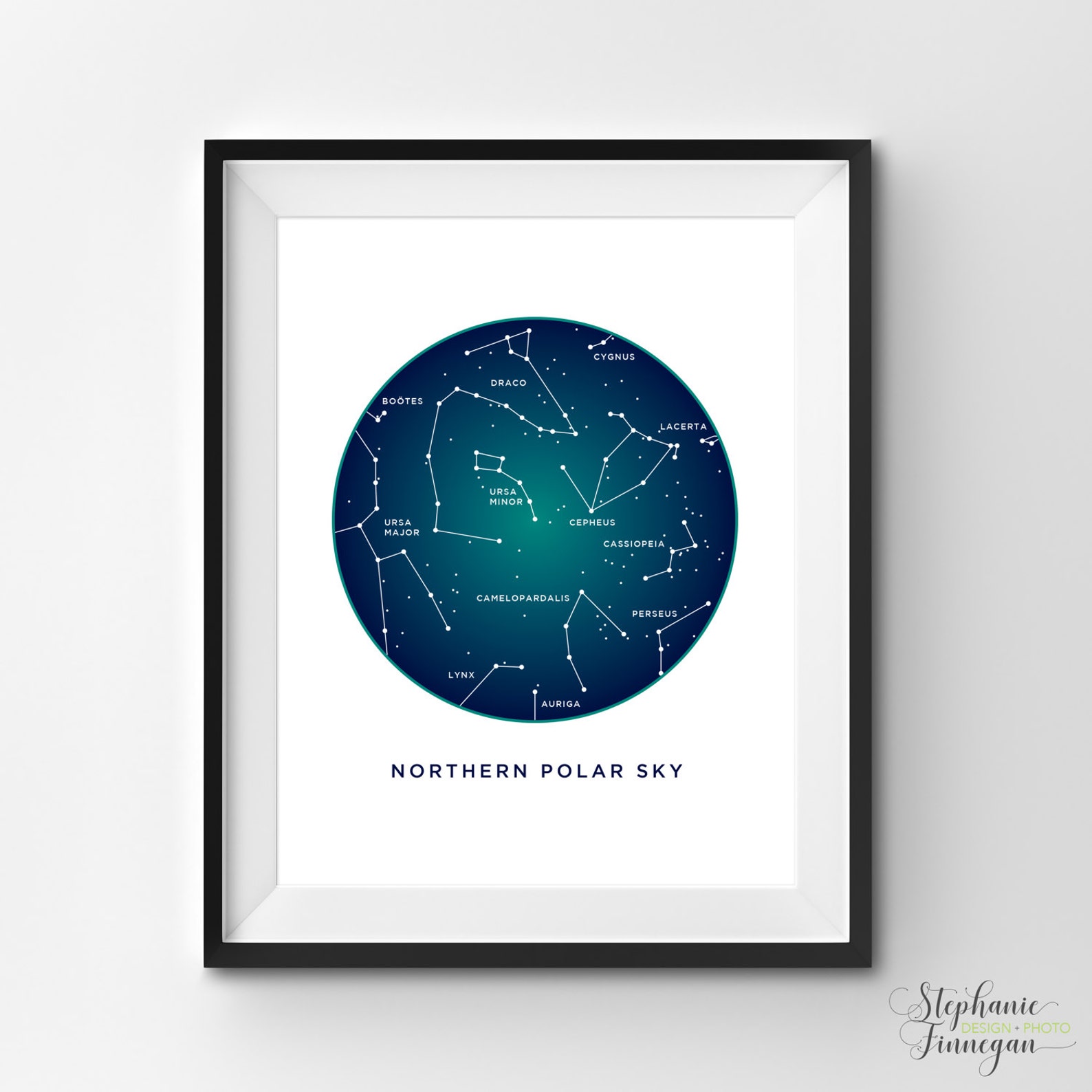 Northern Polar Sky Printable | Northern Sky Art Print | Constellation ...