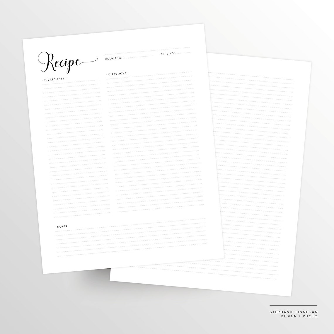 Recipe Page US Letter A4 Recipe Printable Recipe - Etsy Canada