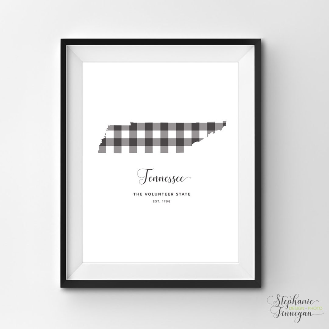 Tennessee Printable | Printable Art | Gingham | TN Print | Tennessee ...