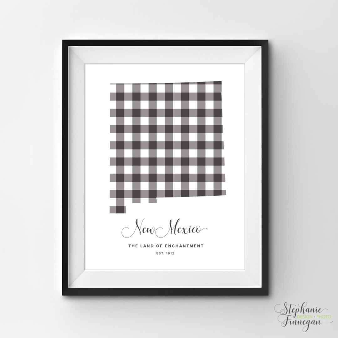New Mexico Printable | Printable Art | Gingham | New Mexico Art | New ...