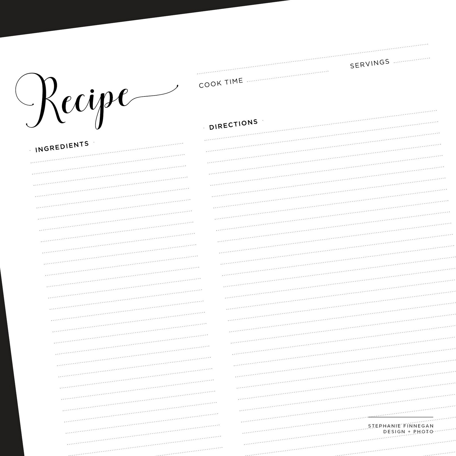 Recipe Page US Letter A4 Recipe Printable Recipe - Etsy Canada