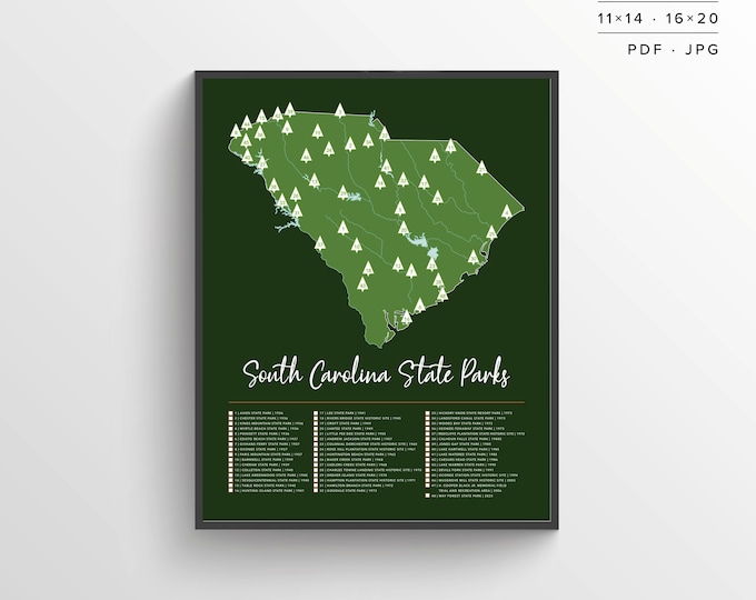 SC State Parks Map | Printable Map | Coloring Parks Map | South ...