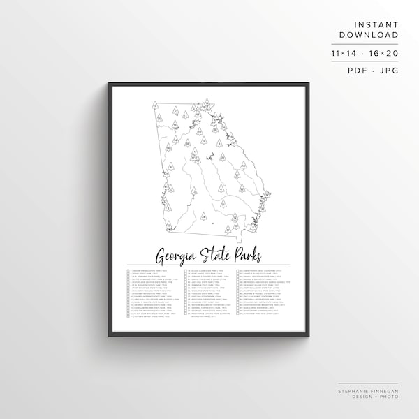 GA State Parks Map Printable Map Georgia Parks Georgia GA State Parks ...