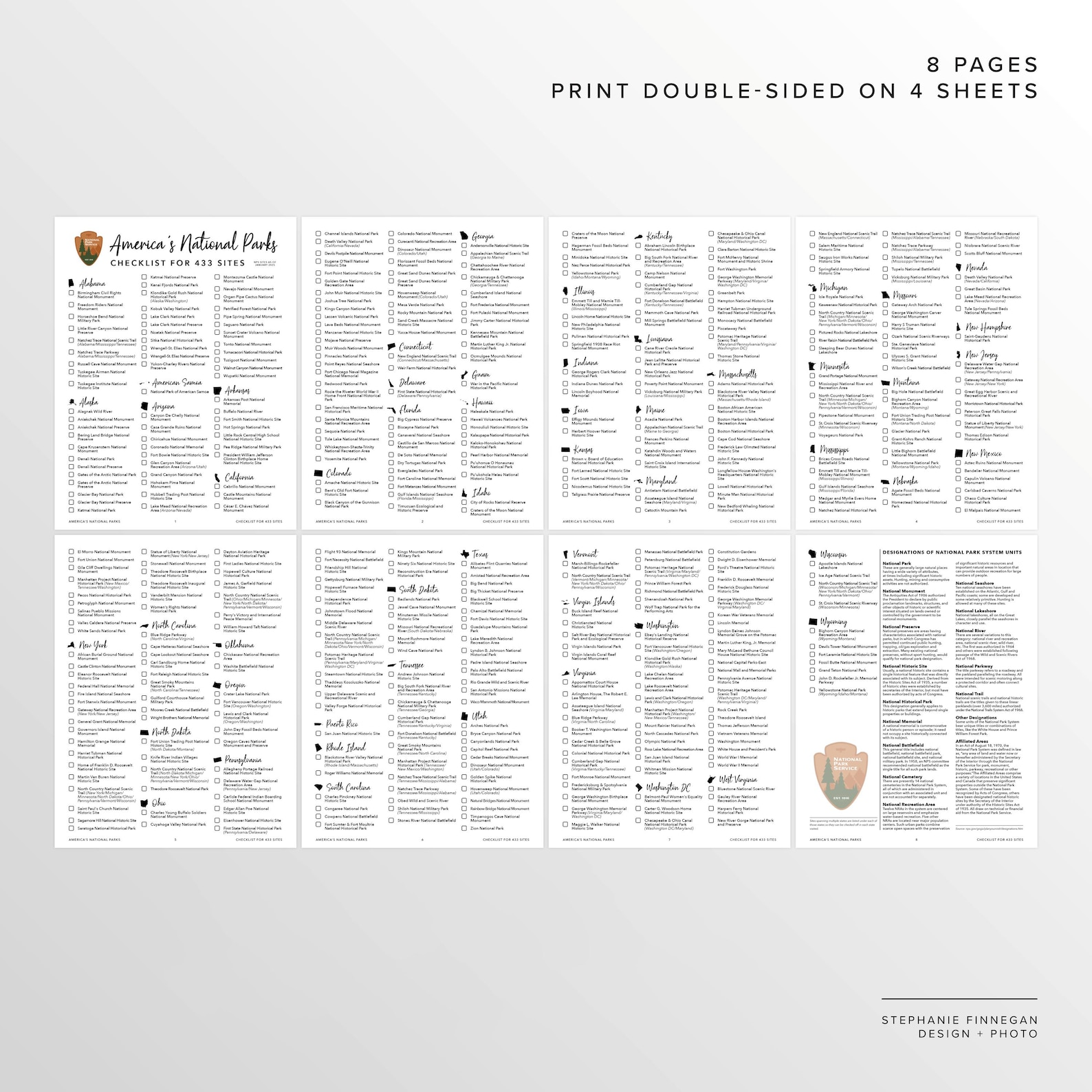 National Parks Checklist | Printable NPS Checklist | US National Parks ...