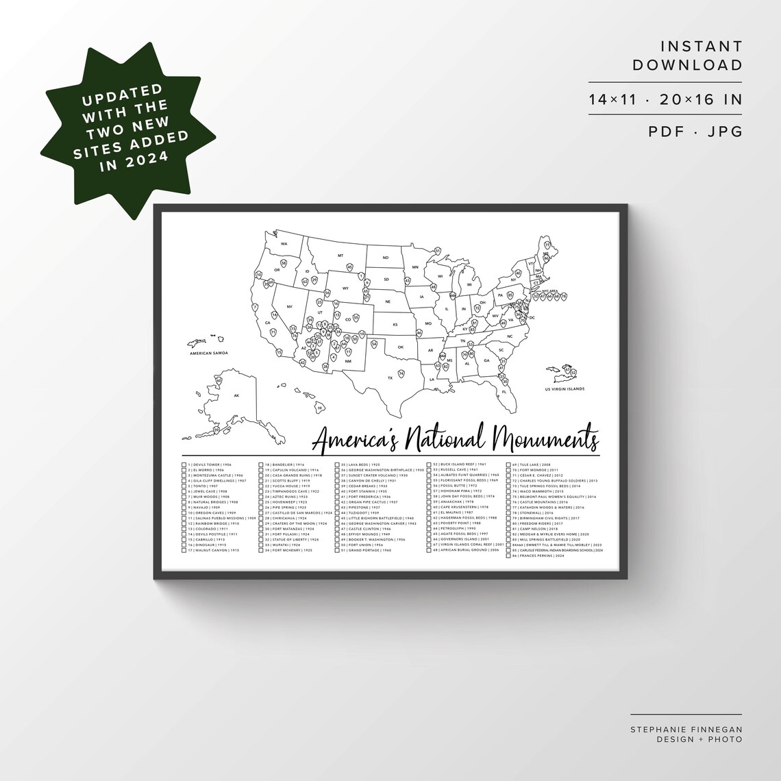 National Monuments Map | Printable Map | Coloring Map | US National ...