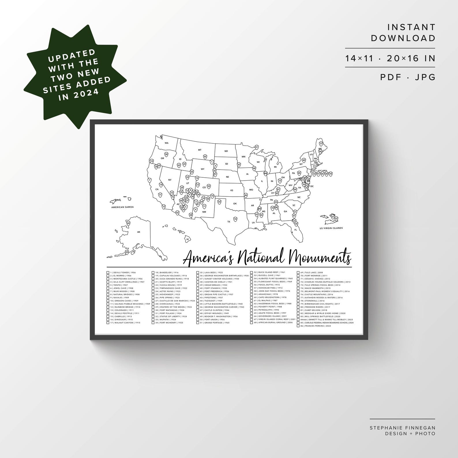 National Monuments Map | Printable Map | Coloring Map | US National ...