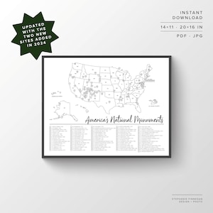 National Monuments Map | Printable Map | Coloring Map | US National ...