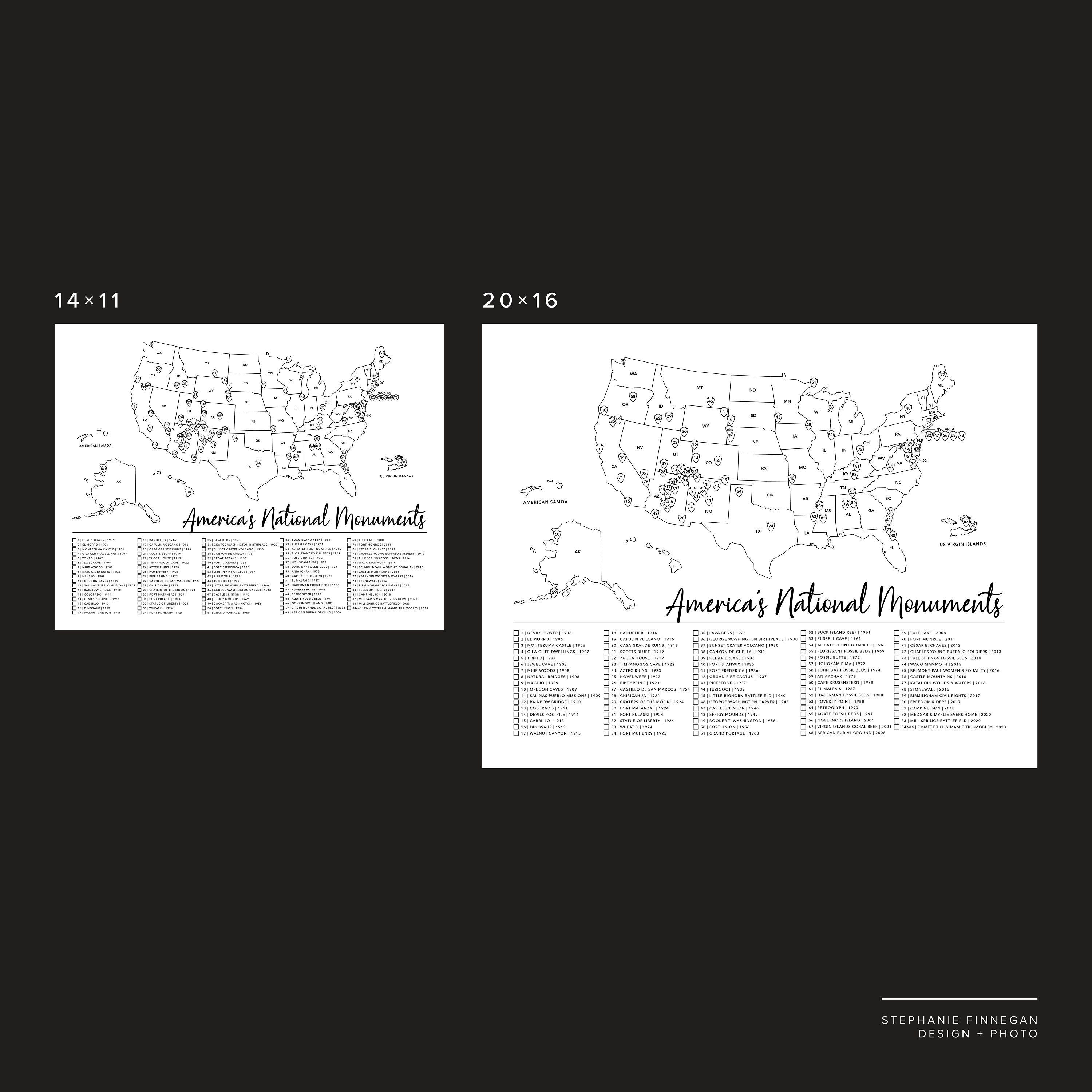 National Monuments Map Printable Map Coloring Map US National Monuments ...