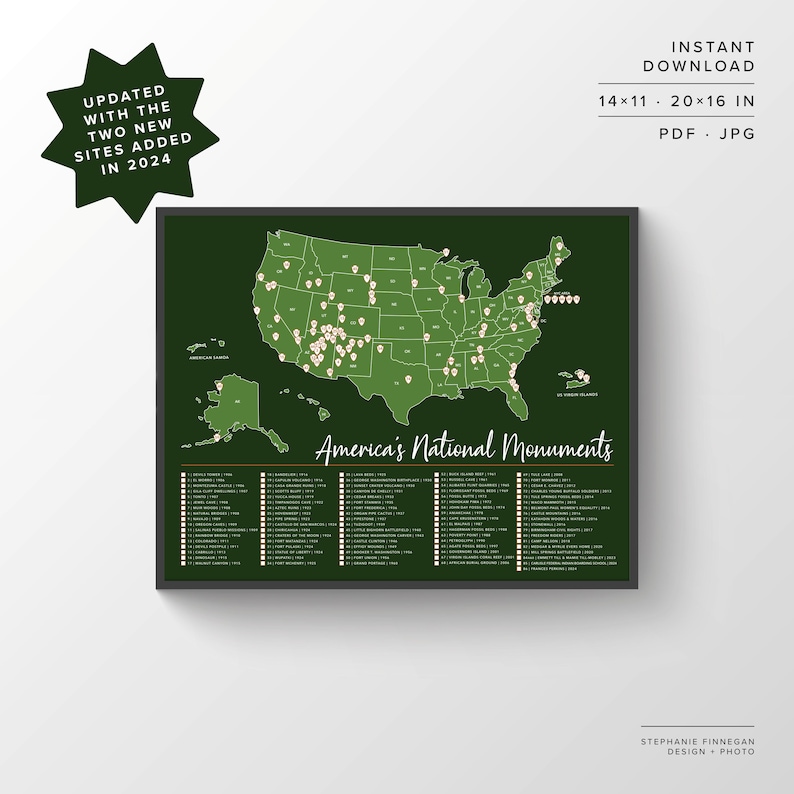 National Monuments Map | Printable Map | US National Monuments ...