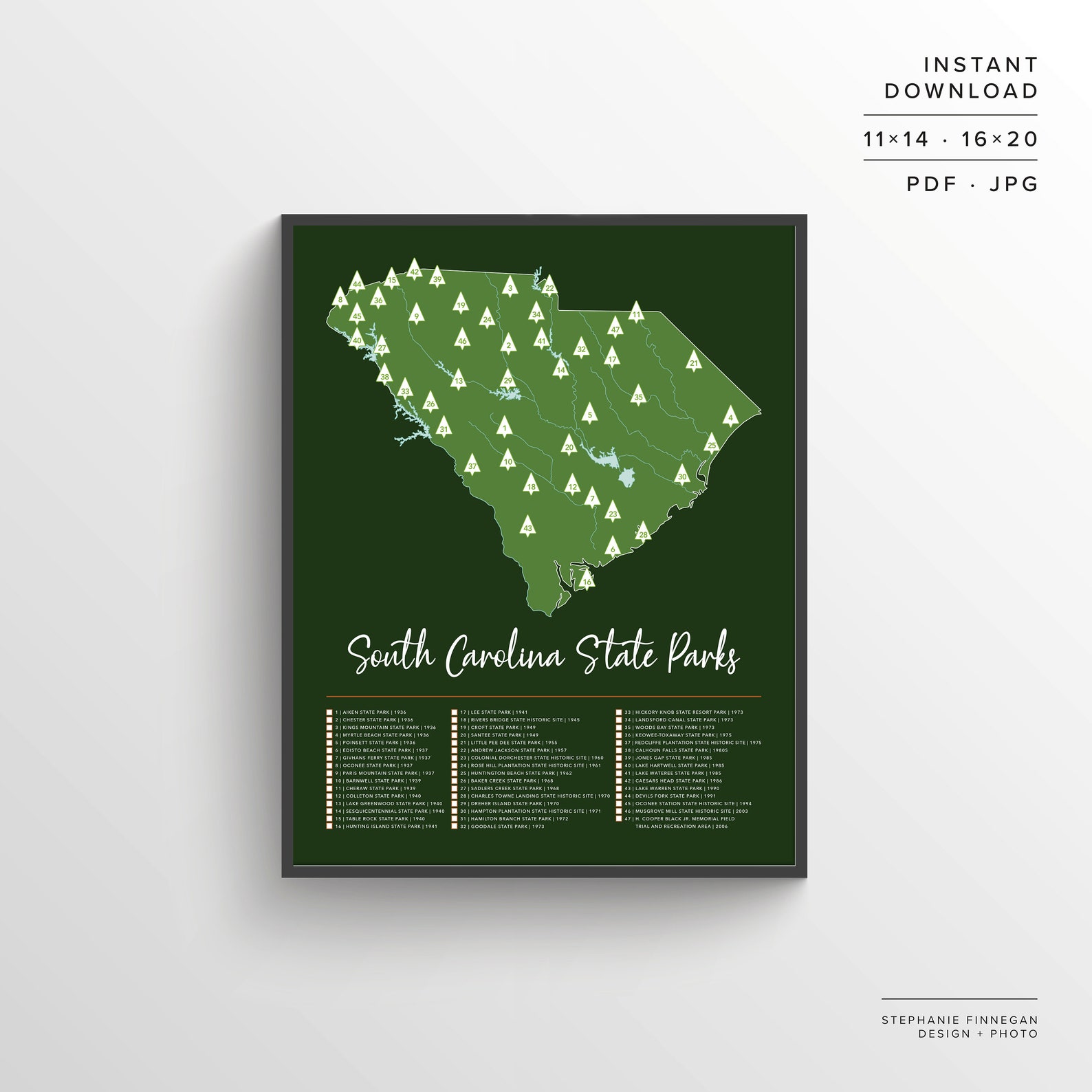 SC State Parks Map Printable Map South Carolina Parks South Carolina SC ...