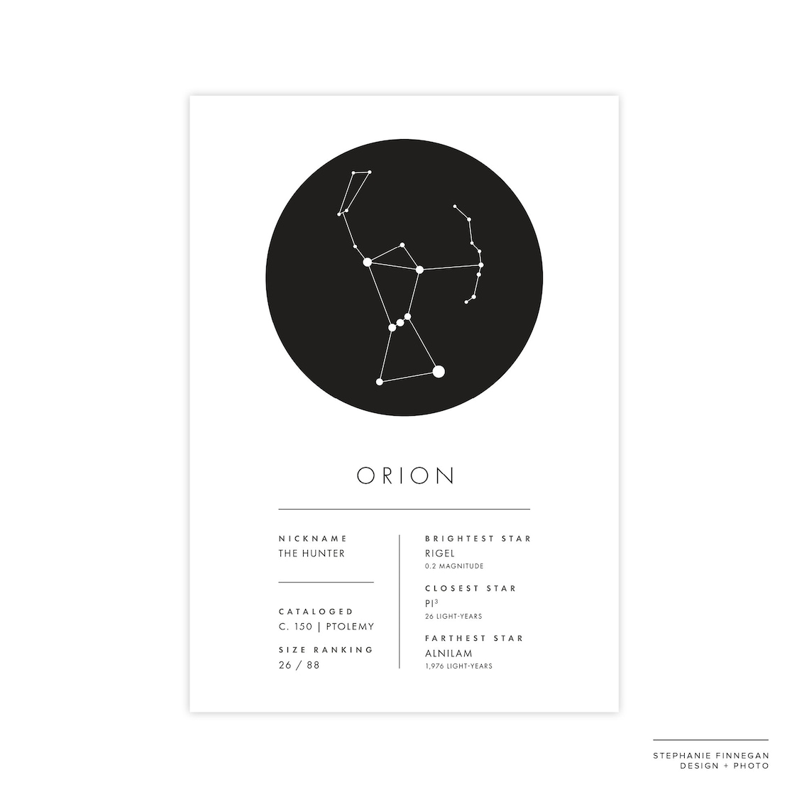 Orion Constellation Print Printable Poster Constellation | Etsy