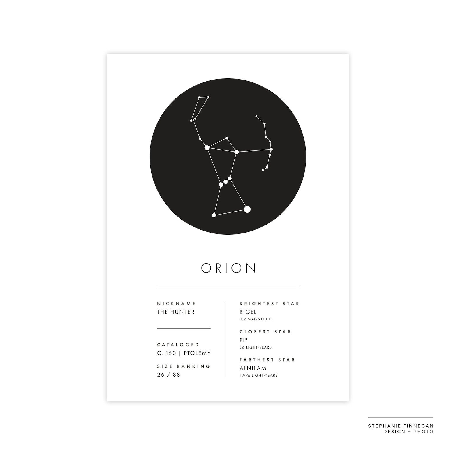 Orion Constellation Print Printable Poster Constellation | Etsy