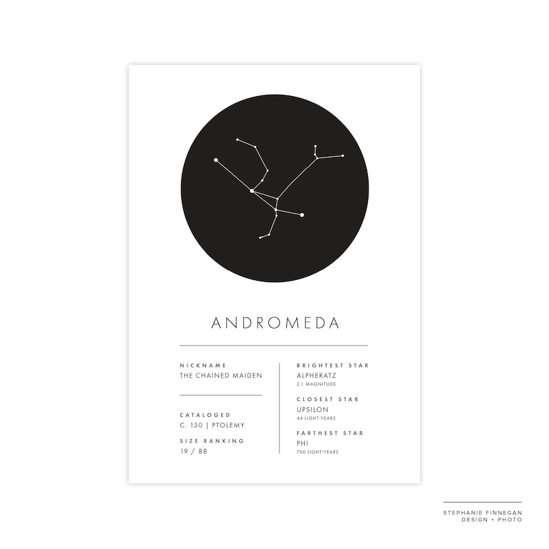 Andromeda Constellation Print | Printable Poster | Constellation Art ...