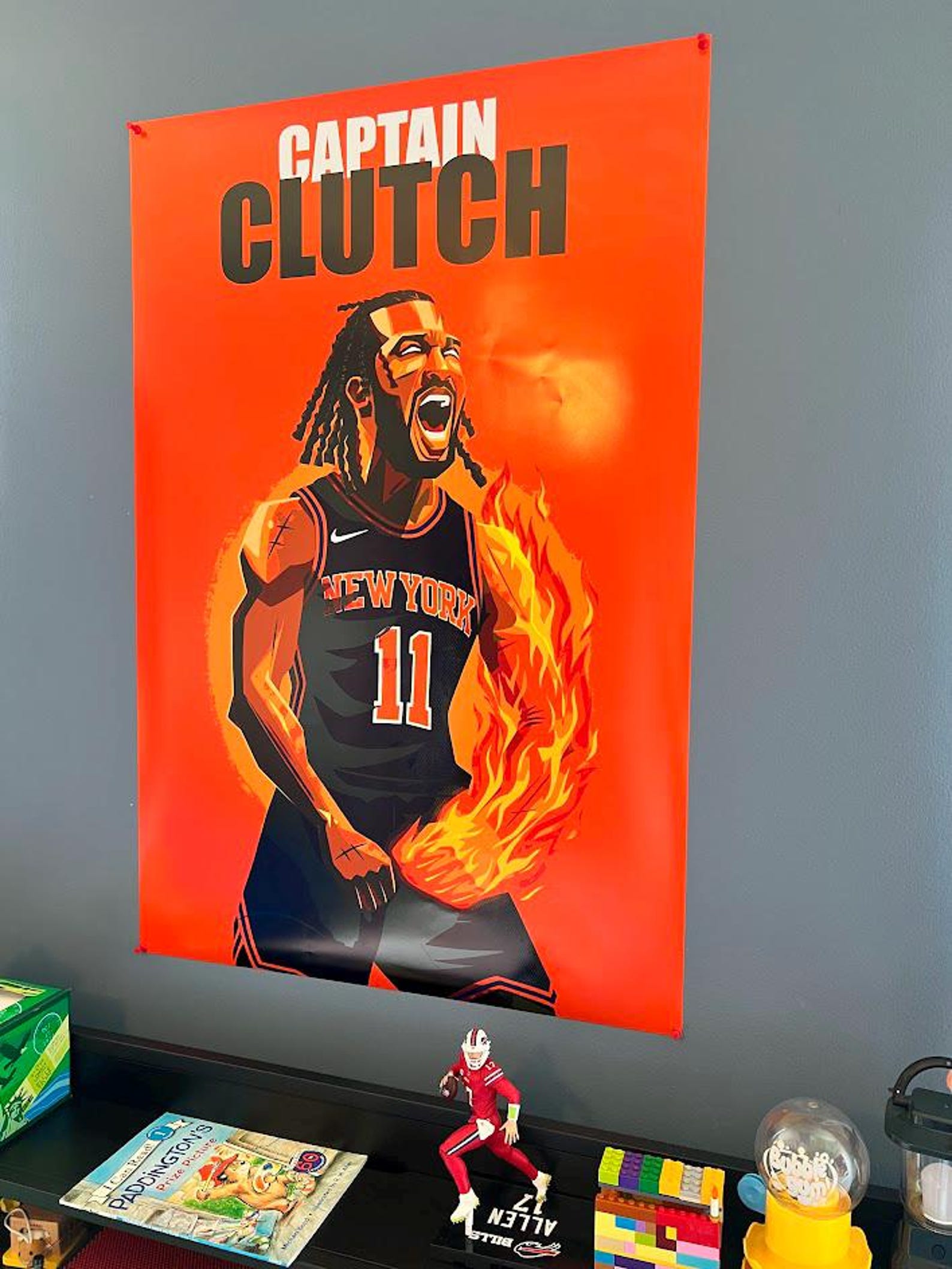 Jalen Brunson Knicks Poster | CAPTAIN CLUTCH | New York Basketball Wall ...