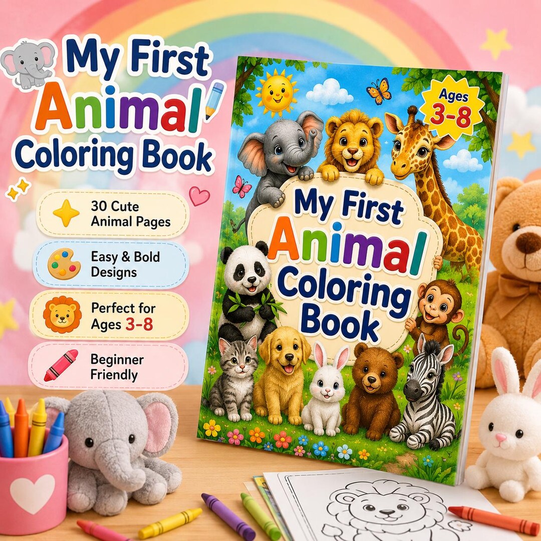 Kids Animal Colouring Book | Printable Toddler Activity PDF | Preschool ...