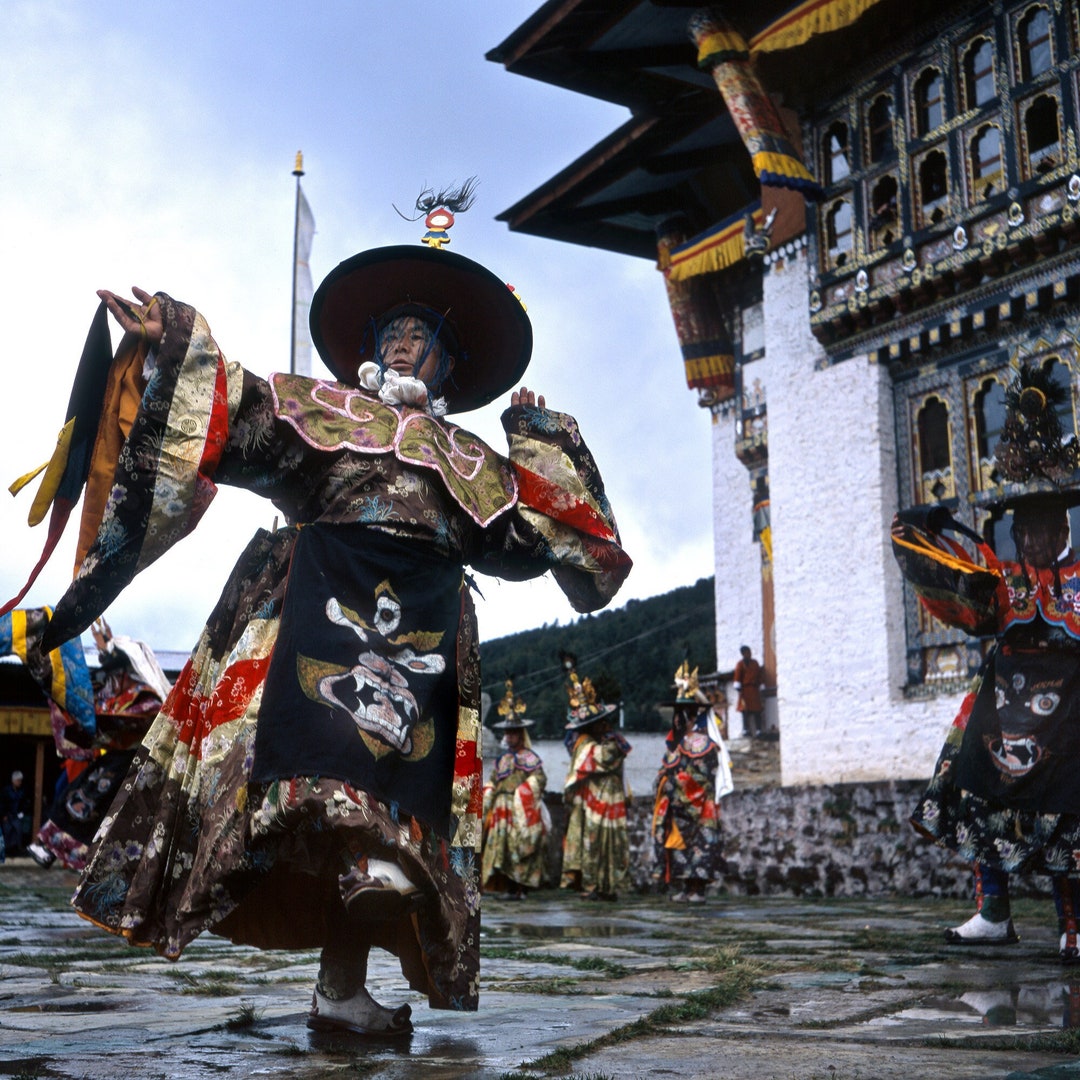 2D, Ura Festival, Bhutan, Black Hat Dance, Fine Art Print, Wall Art ...